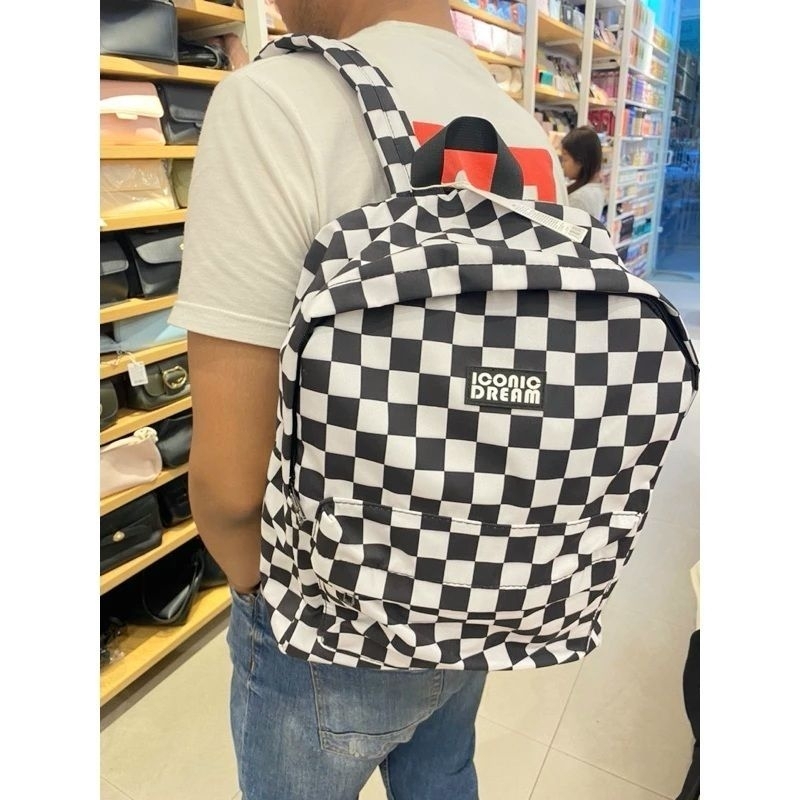 Jual MINISO CHECKERED BACPACK | Shopee Indonesia