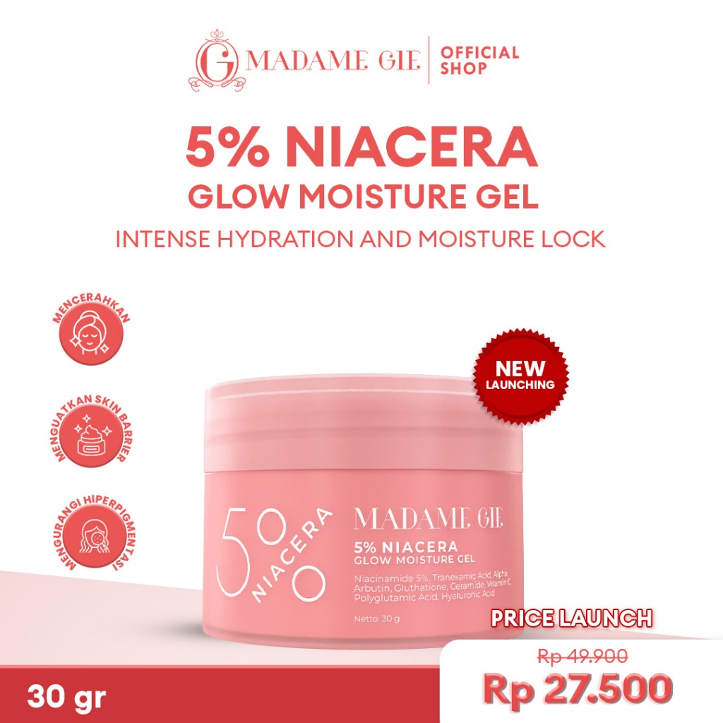 Jual Madame Gie 5% Niacera Glow Moisture Gel Moisturizer - Skincare Pelembab dan Pencerah Wajah ...