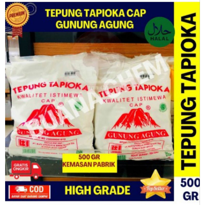 Jual Tepung Tapioka Gunung Agung 500 gram / Tepung Aci / Bahan Kue ...