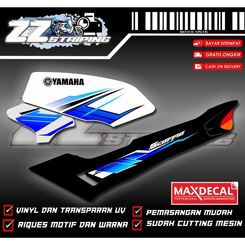Jual STRIPING MOTOR VARIASI MOTOR SCORPIO 07 STEKO TRANSPARAN (BISA ...