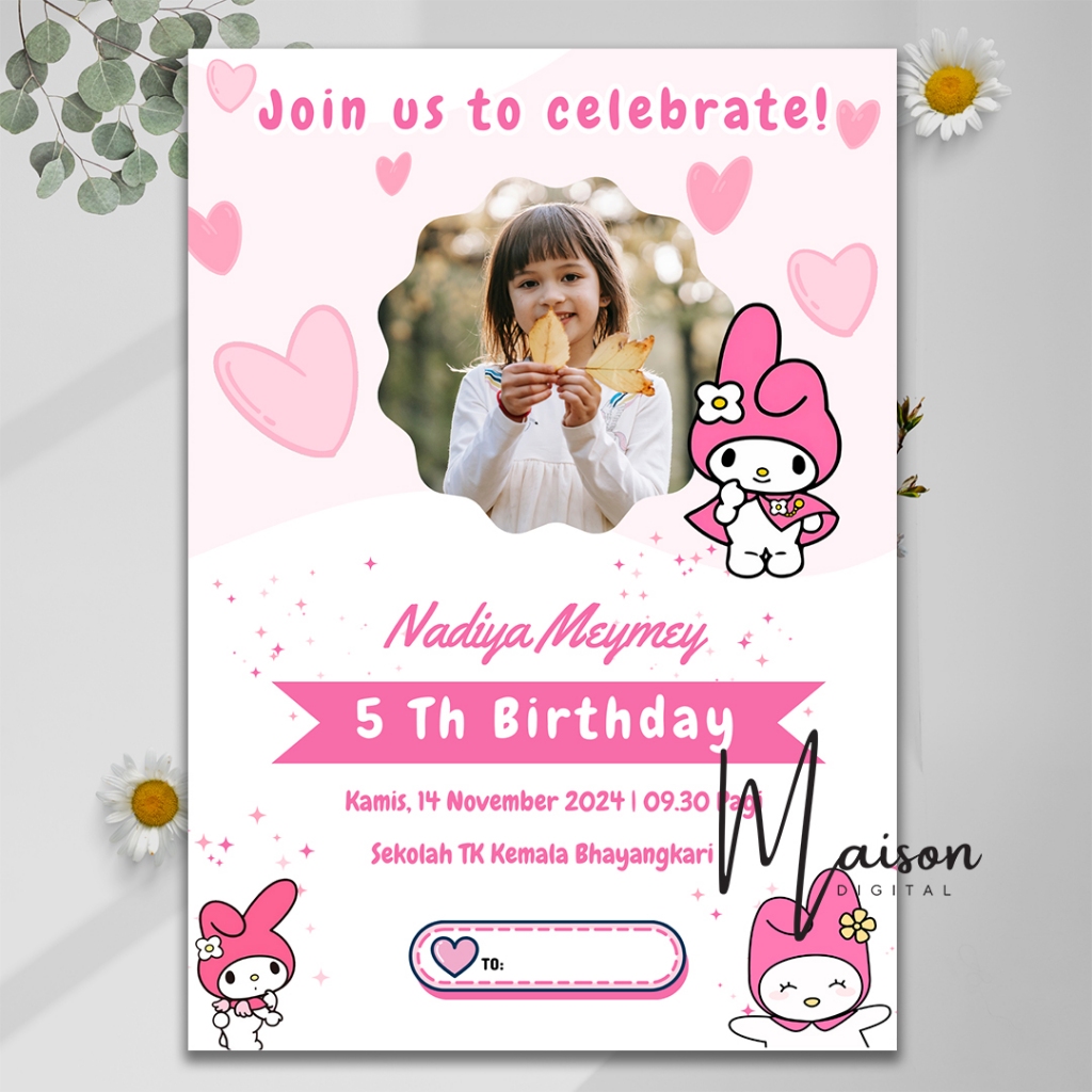 Jual Undangan Ulang Tahun My Melody Plastik Opp Undangan Ultah
