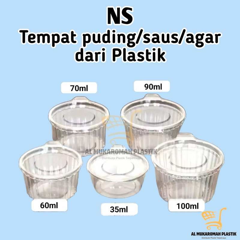 Jual [50 PCS] Cup Jelly Mika Sambal Sauce Agar Pudding Belimbing Tutup Sambung NS 25ml 35ml 60ml ...