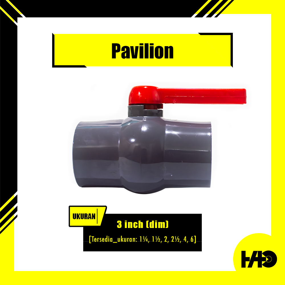 Jual Stop Kran Ball Valve PVC 3 inch [NON-DRAT] -Pavilion- | Shopee Indonesia