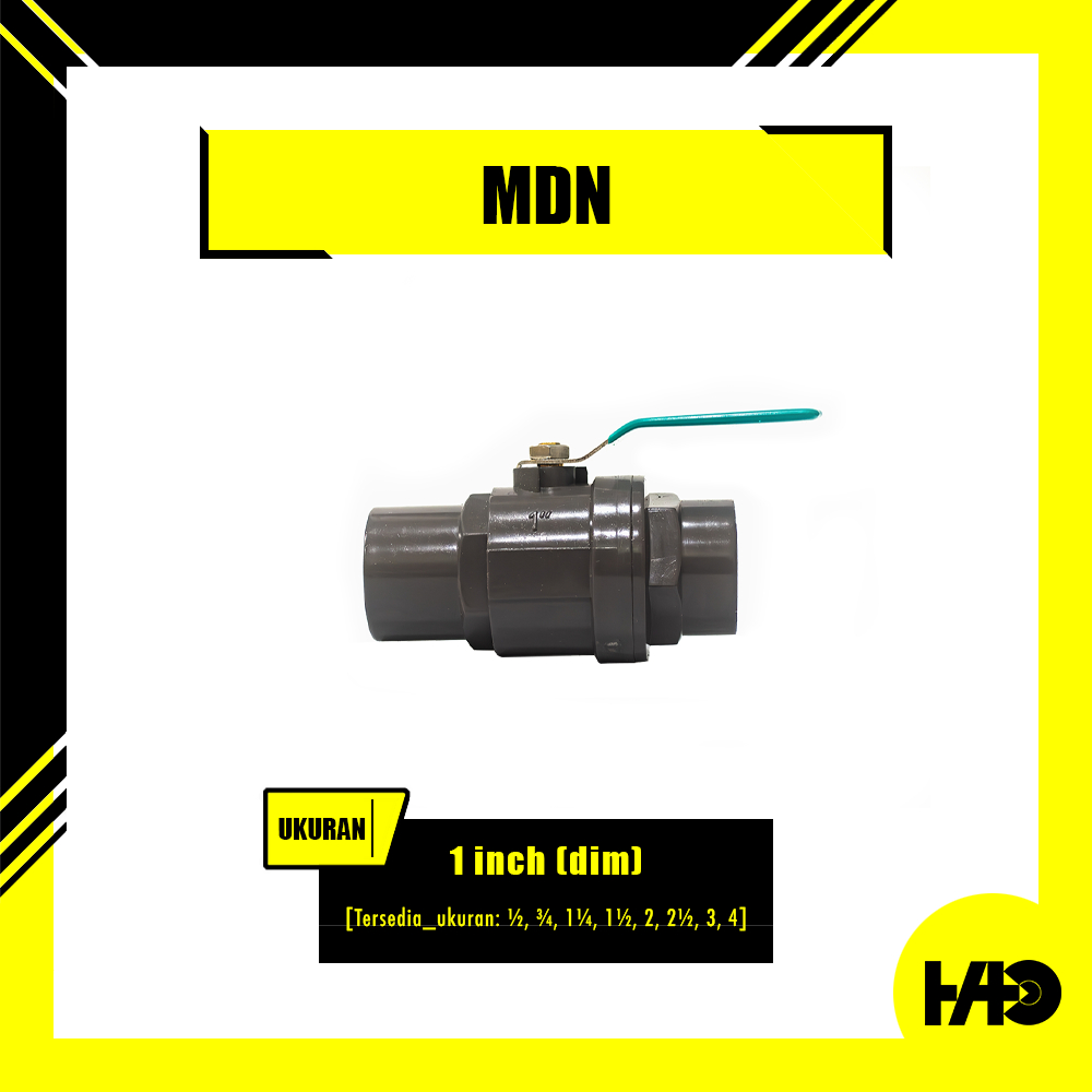 Jual Stop Kran Ball Valve PVC Gagang Stainless [5001] [POLOS] ukuran 1 inch (atau dim) -MDN ...