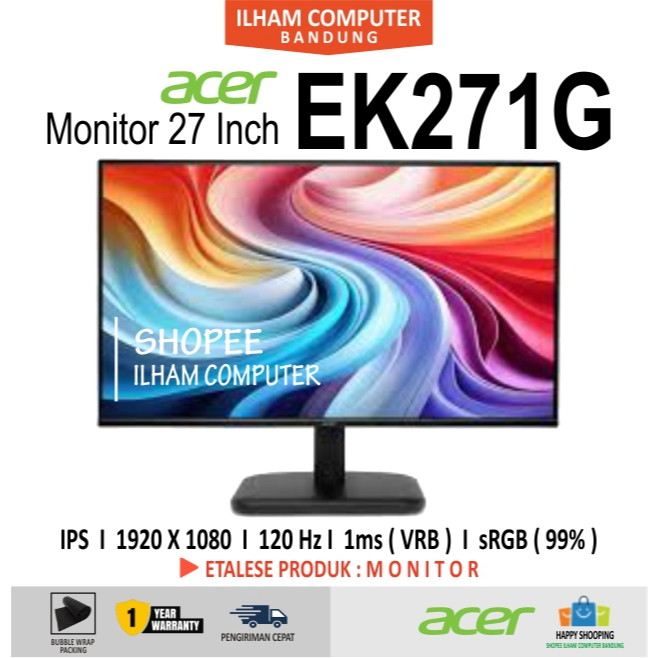 Jual Acer EK271G 27'' FHD 120Hz Flat Monitor | Shopee Indonesia