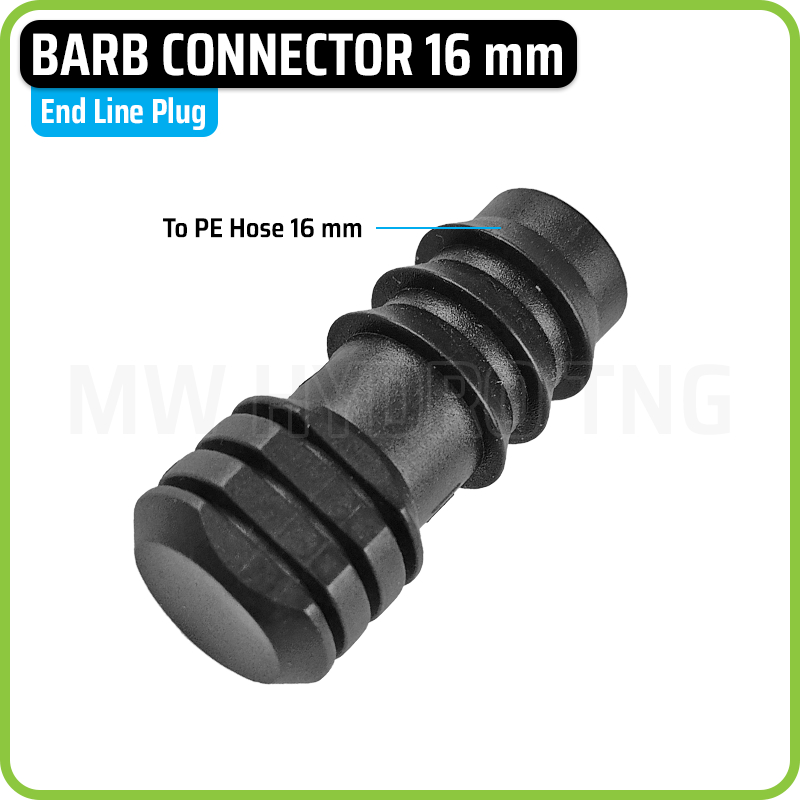 Jual Barb Connector 16 mm - End Line Plug | Konektor Selang PE Irigasi ...