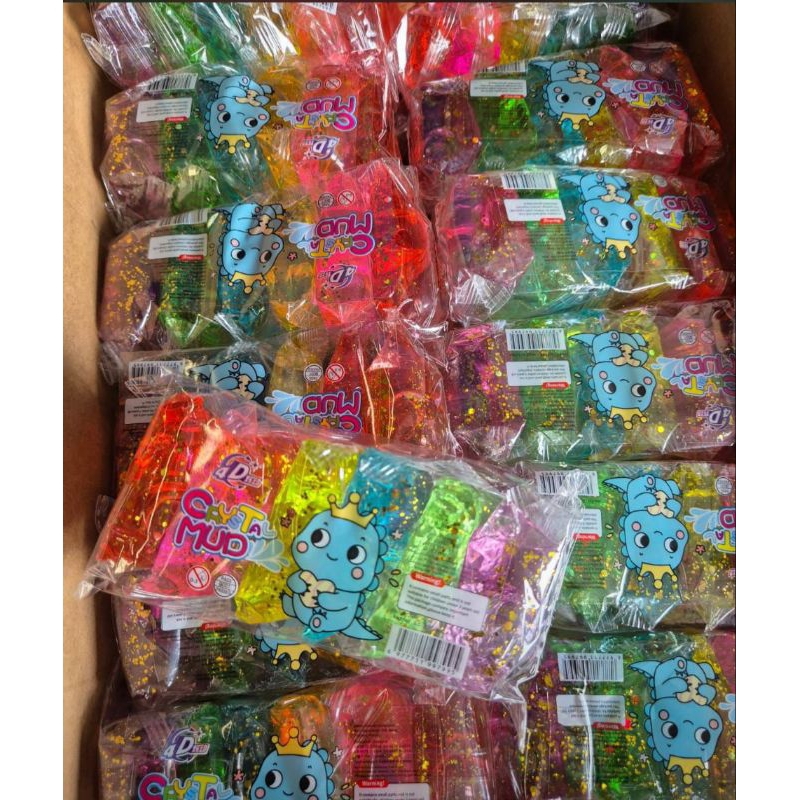Jual mainan kristal mud slem kristal jeli klay bening 1 pak isi 6 pcs ...