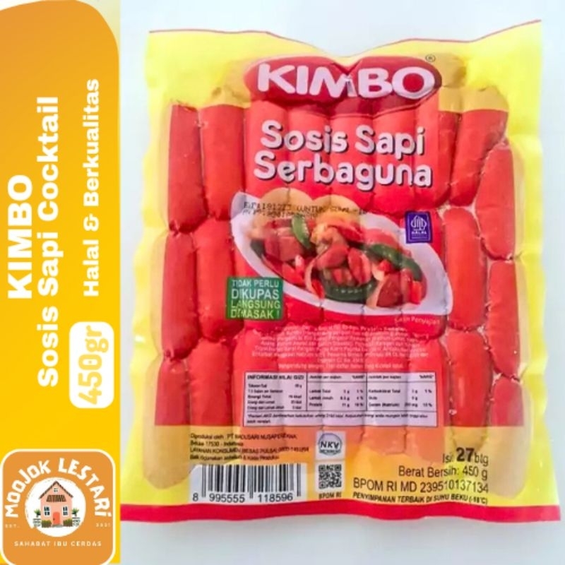 Jual KIMBO Sosis Sapi Sebaguna 450gr Cocktail Kulit MERAH Halal Lezat ...