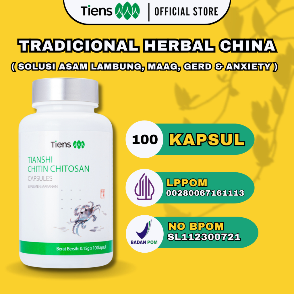 Jual CHITIN CHITOSAN 100 KAPSUL SEGEL SOLUSI GERD / ASAM LAMBUNG HERBAL ...