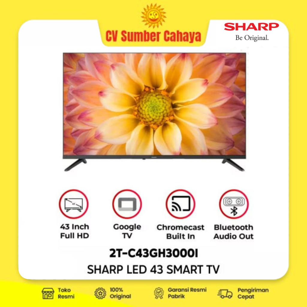 Jual SHARP 2K FHD Google TV 43 Inch 2T-C43GH3000I 43GH | Shopee Indonesia