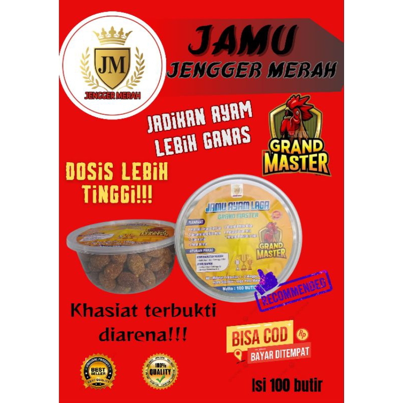 Jual JAMU GRAND MASTER ISI 100 BUTIR// JAMU JENGGER MERAH, DOSIS LEBIH ...