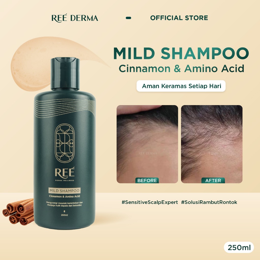 Jual Ree Derma Wellness - Cinnamon & Amino Acid Mild Shampoo 250ml ...