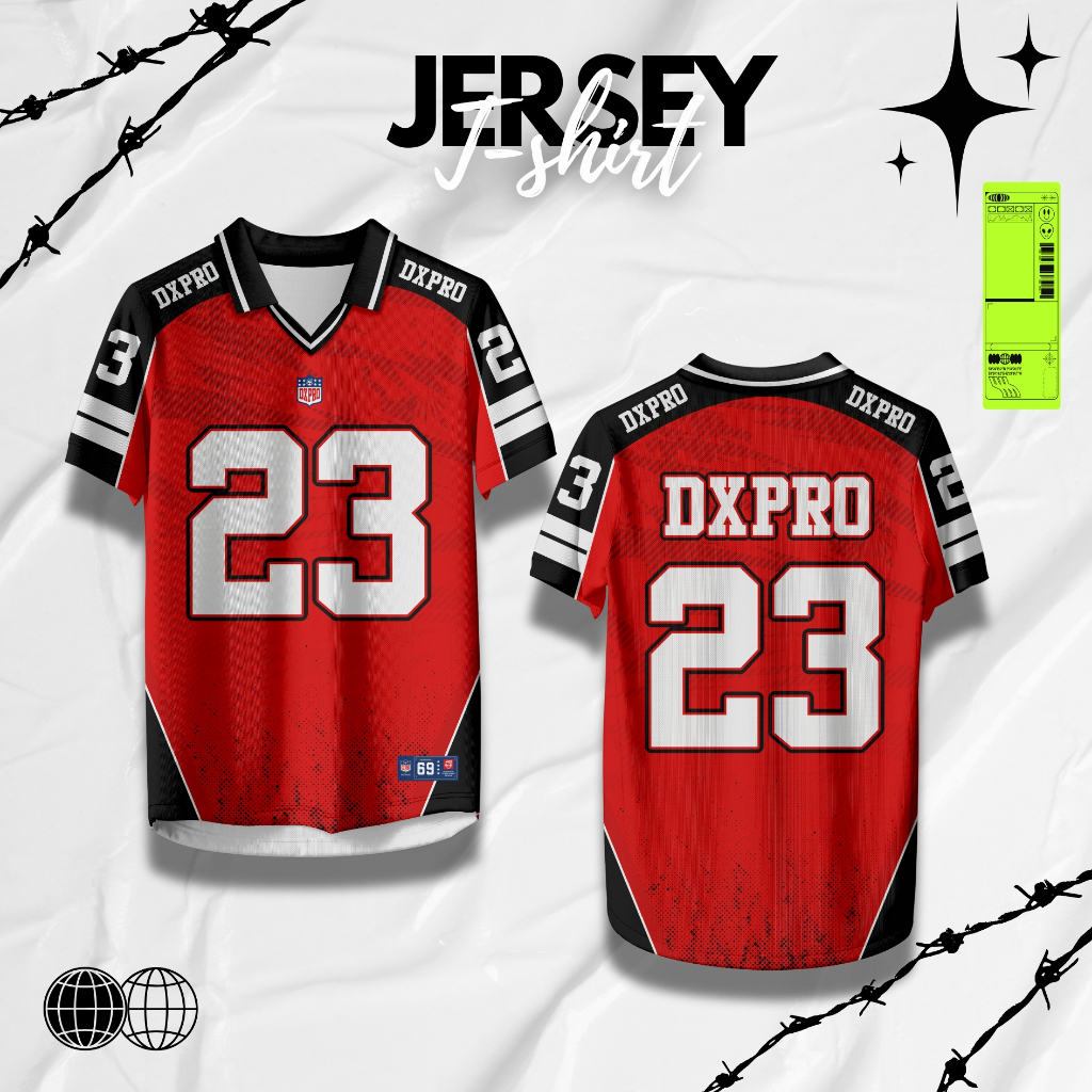 Jual Jersey Kerah Oversize Dxpro 23 Red Fullprint Unisex | Shopee Indonesia