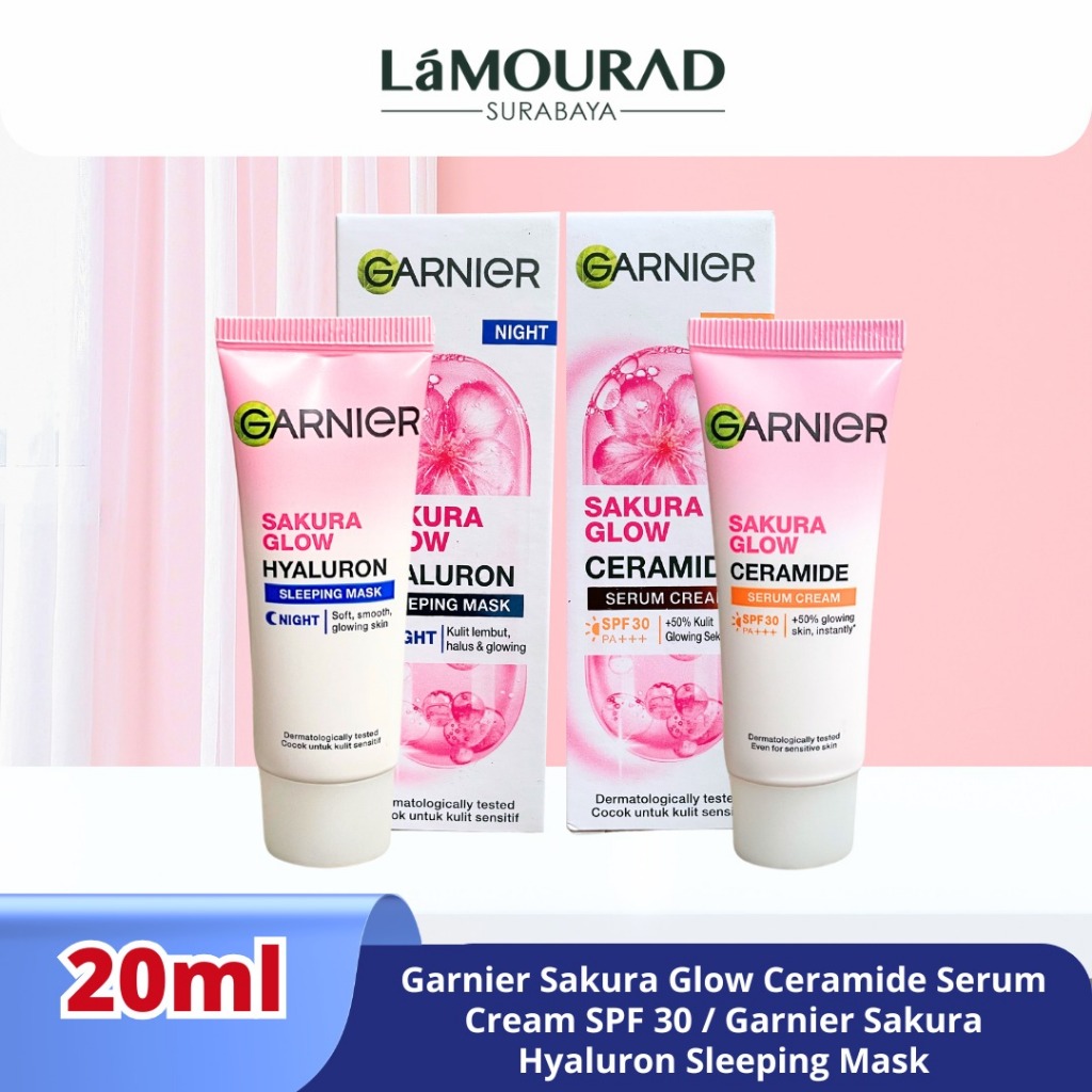 Jual GARNIER Sakura Glow Ceramide Serum Cream SP30 PA +++ / GARNIER ...