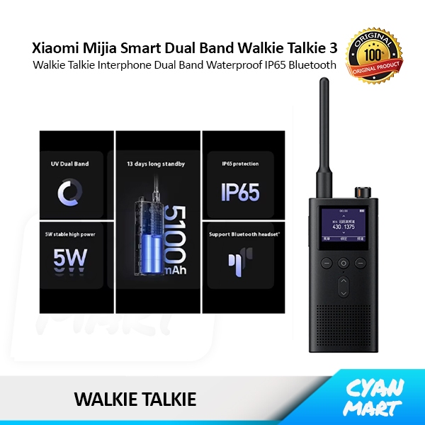 Jual Xiaomi Mijia Smart Walkie Talkie 3 Dual Band 5W HT Intercom IP65 ...
