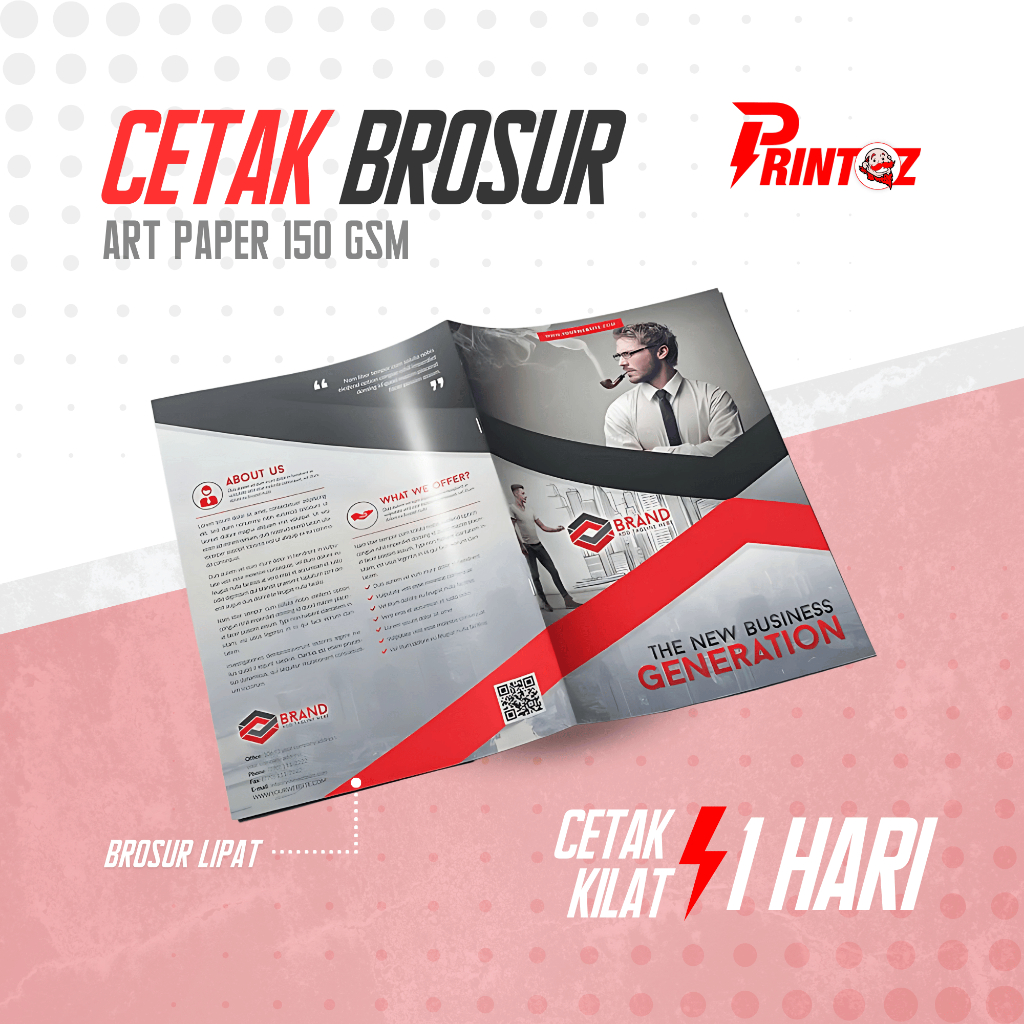 Jual Cetak Brosur Lipat 2 Cetak Leaflet Brosur Lipat Buku Custom Cetak Brosur Bifold Flyer Lipat ...