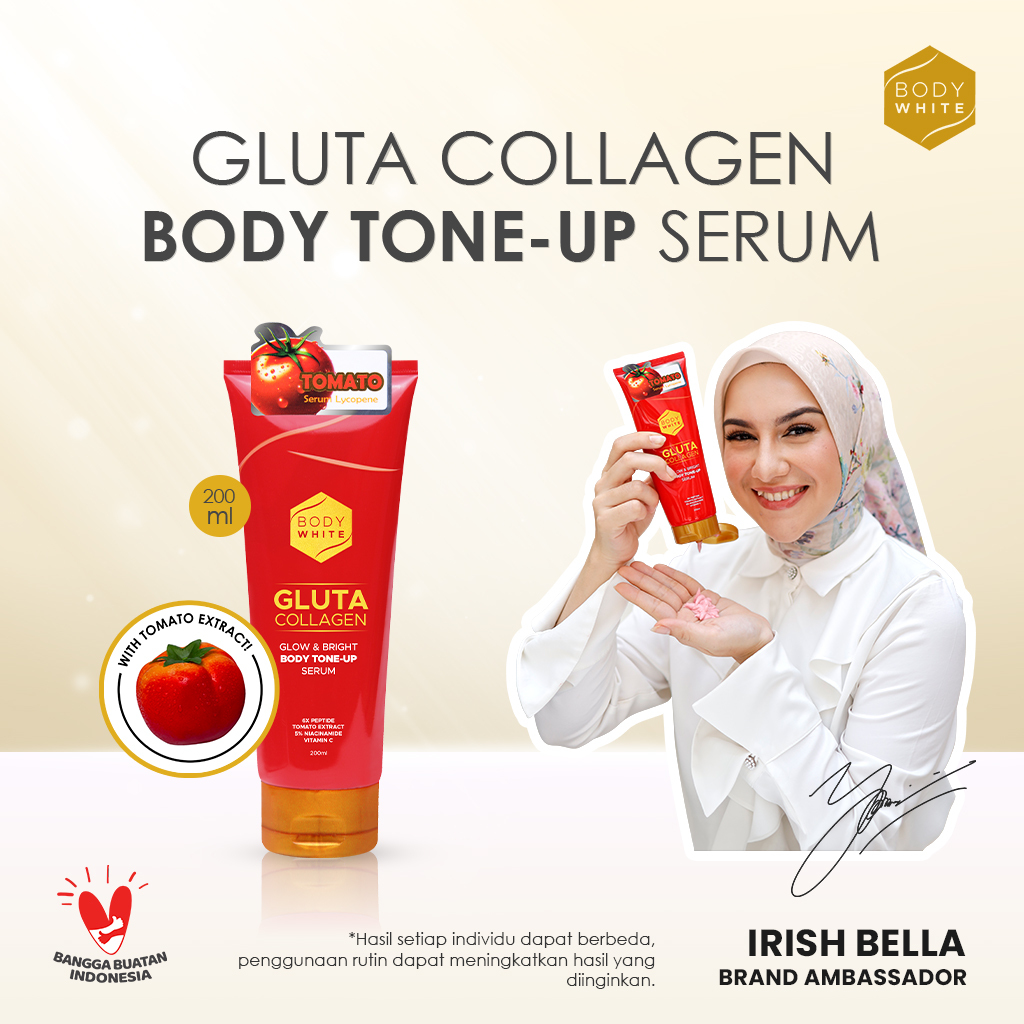 Jual Body White Gluta Collagen Bright & Glow Body Tone-Up Serum 200ml ...