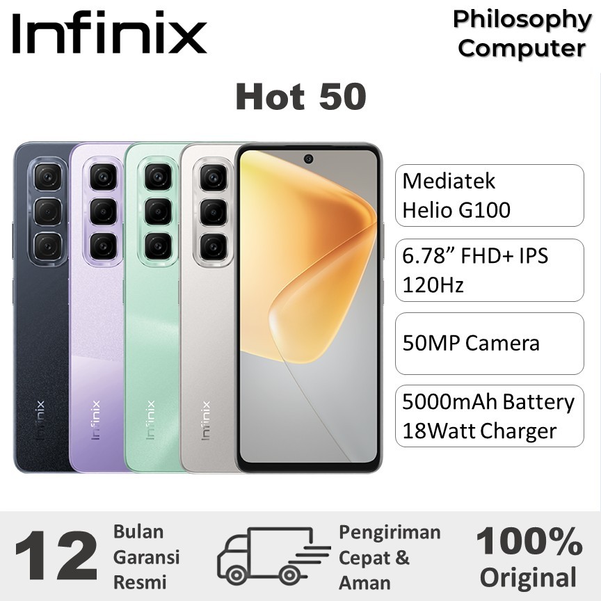 Jual Infinix Hot 50 6GB 256GB Garansi Resmi Indonesia | Shopee Indonesia