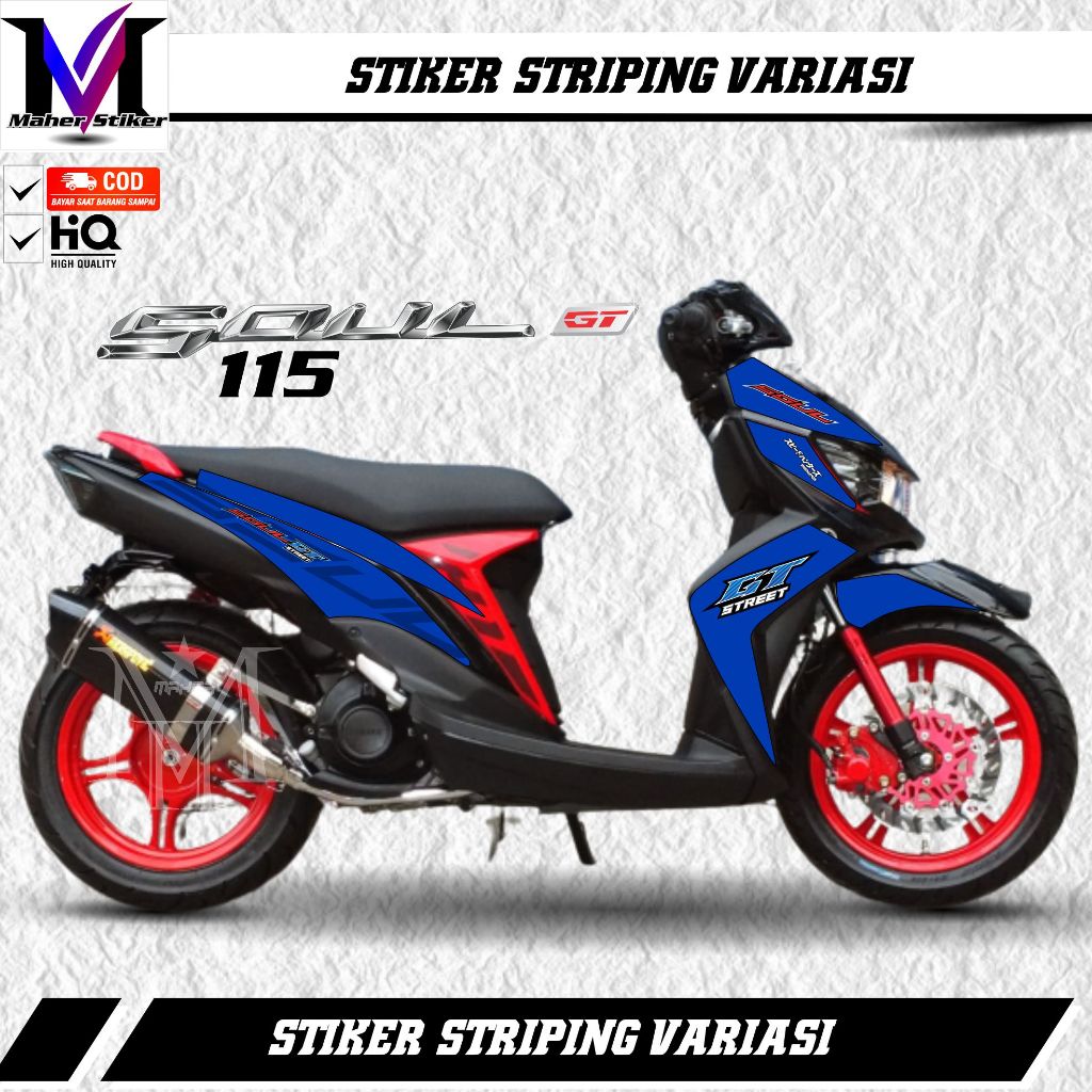 Jual Stiker Striping Soul GT 115 Variasi Polos | Shopee Indonesia