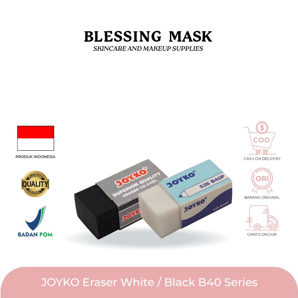Jual JOYKO Eraser | Penghapus Pensil Putih 526 B40P | 526-B40BL - Blessingmask ACC | Shopee ...
