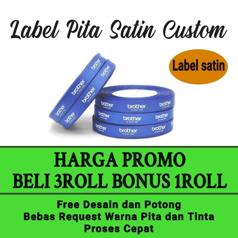 Jual Label pita satin custom, label baju custom, label hijab, label ...