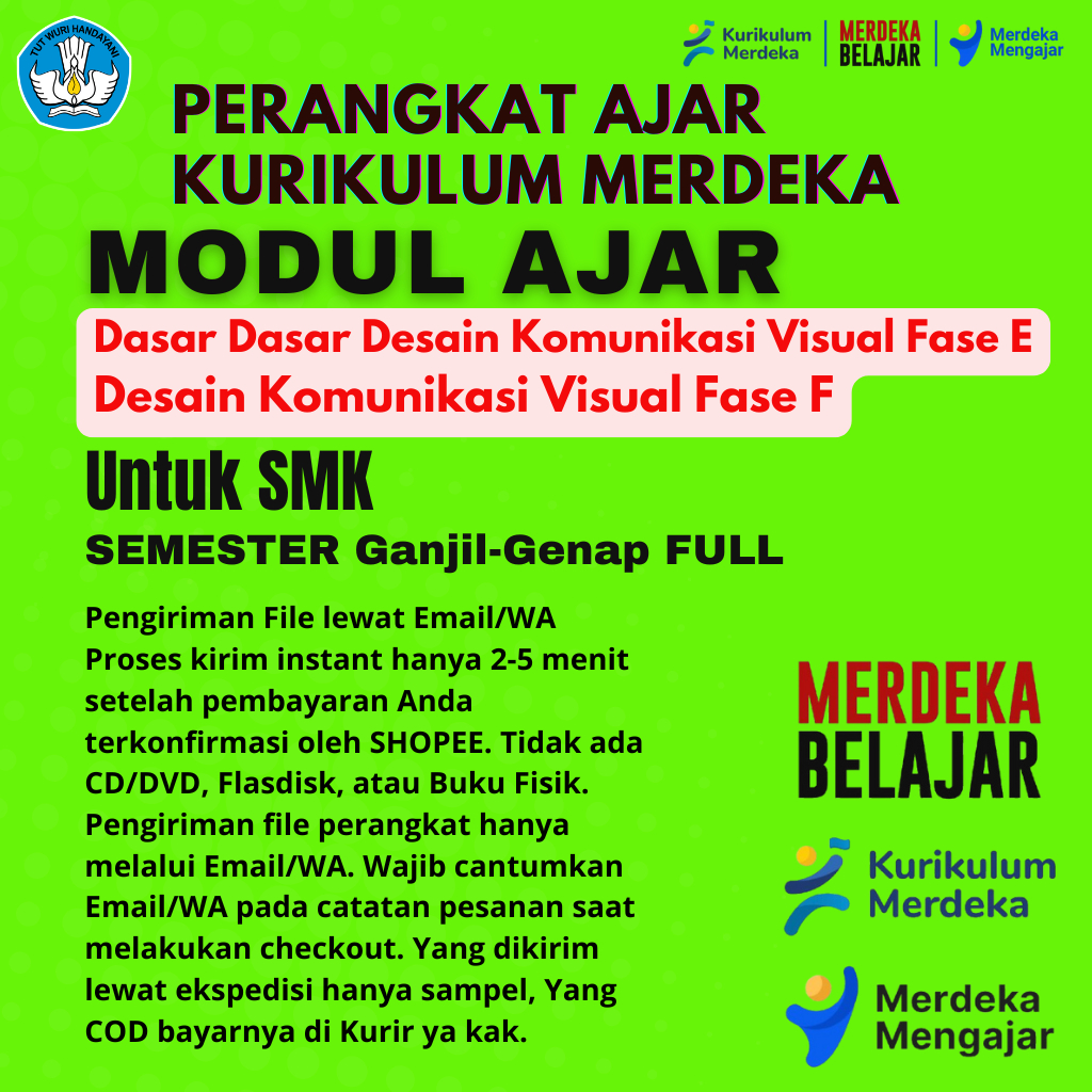 Jual Modul Ajar Desain Komunikasi Visual Fase E dan F Kurikulum Merdeka | Shopee Indonesia