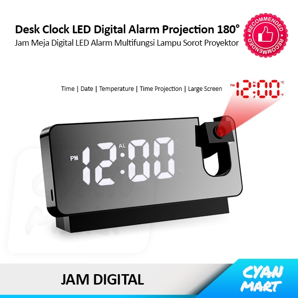 Jual Jam Meja Unik Proyektor Desk Clock LED Digital Alarm Projection ...
