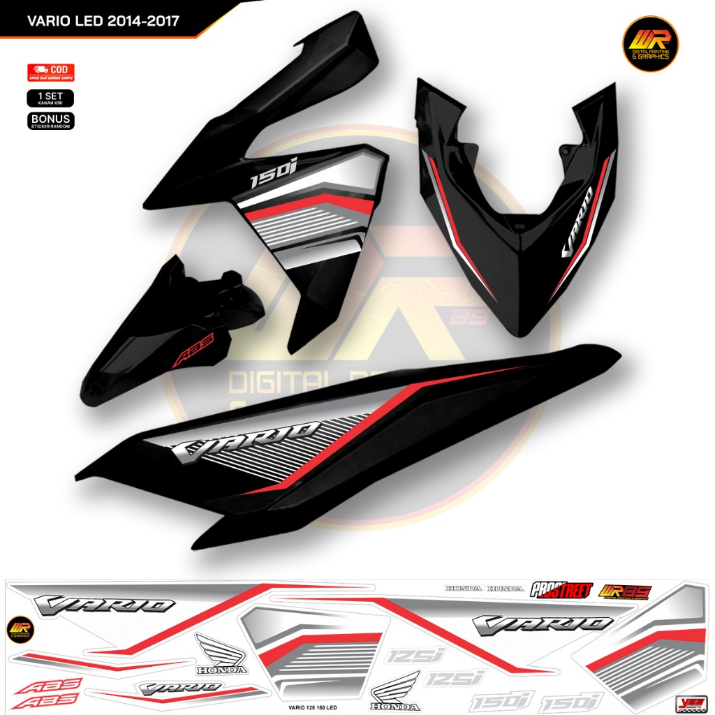 Jual Striping New Garis Vario Led Old 2014-2017 / 125-150 Variasi Bahan ...