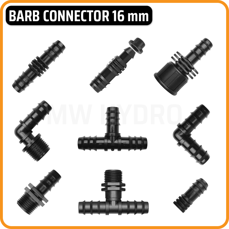Jual Barb Connector 16 mm | Konektor Selang PE Irigasi Hidroponik | Shopee Indonesia
