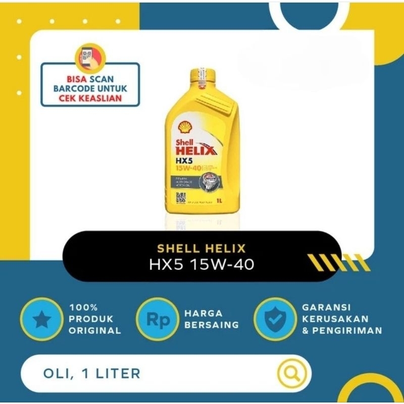 Jual Oli Shell Helix HX5 15w-40 Original 100% ukuran 1Liter | Shopee ...