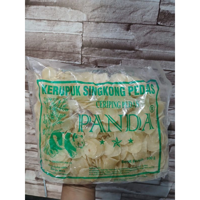 Jual Keripik Kerupuk Singkong Pedas Cap Panda 500 gram dan Cap Unyil ...