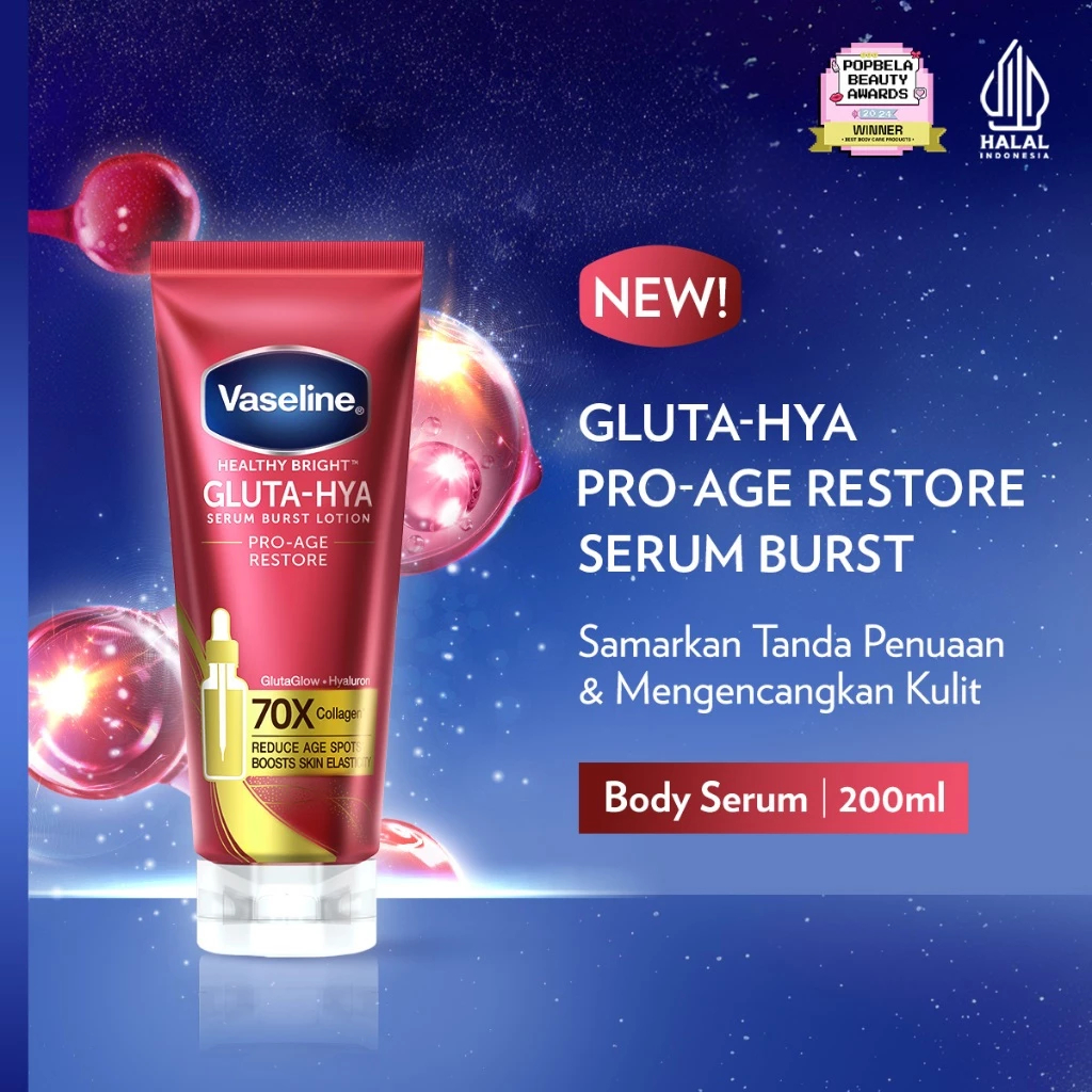 Jual Vaseline Gluta-Hya Proage Restore 70X Collagen 200 ml | Shopee Indonesia
