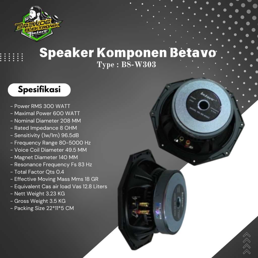 Jual SPEAKER COMPONENT BETAVO B8-W303 | Shopee Indonesia