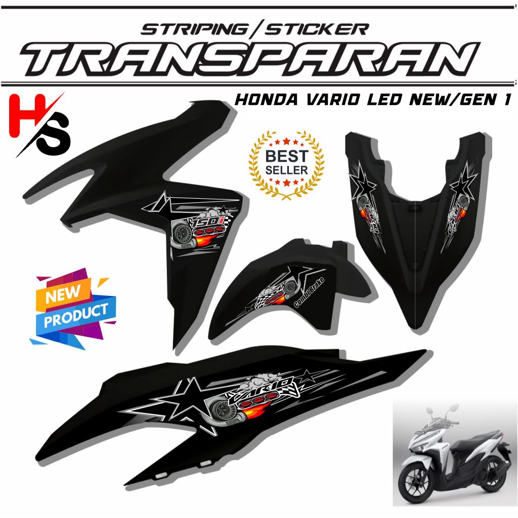 Jual STIKER STRIPING TRANSPARAN MOTOR HONDA VARIO LED NEW GEN 1 MOTIF ...