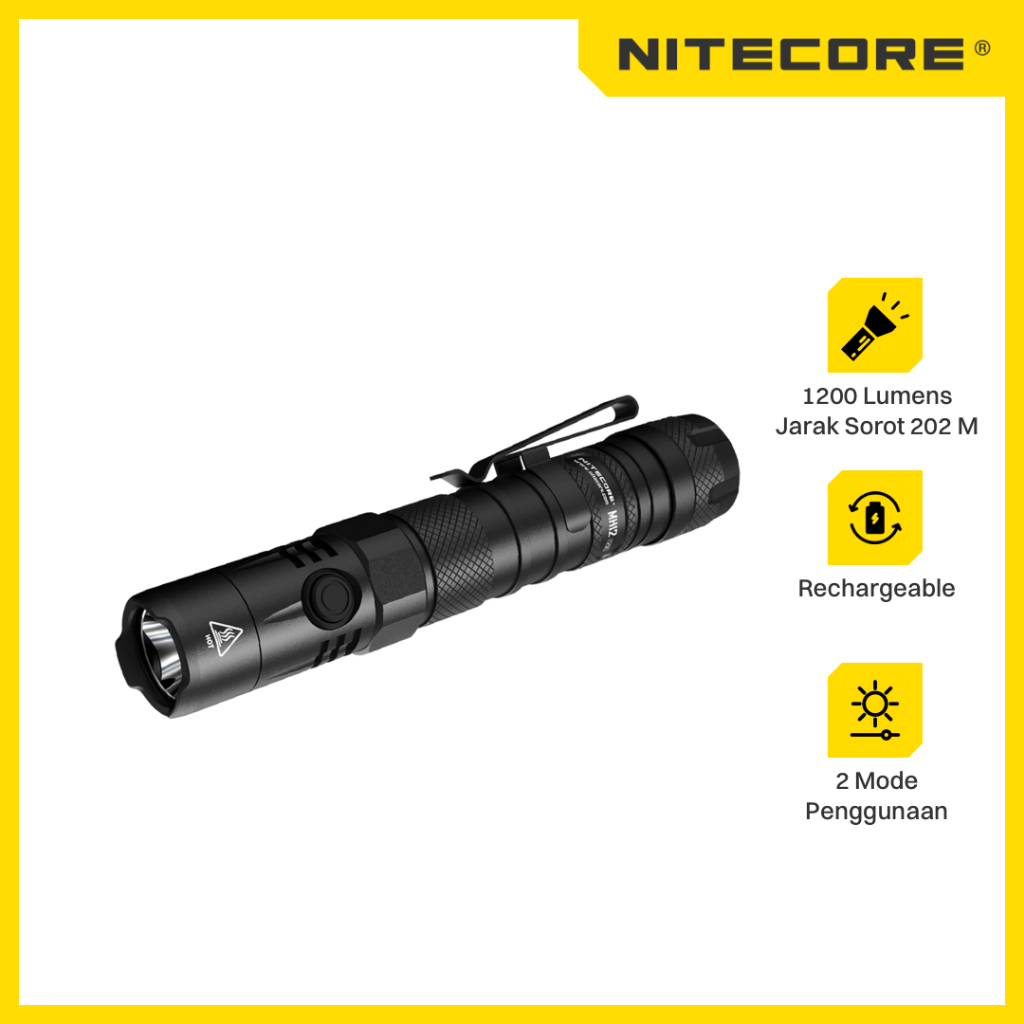 Jual NITECORE Senter LED CREE XP-L2 V6 1200 Lumens - MH12 V2 | Shopee ...