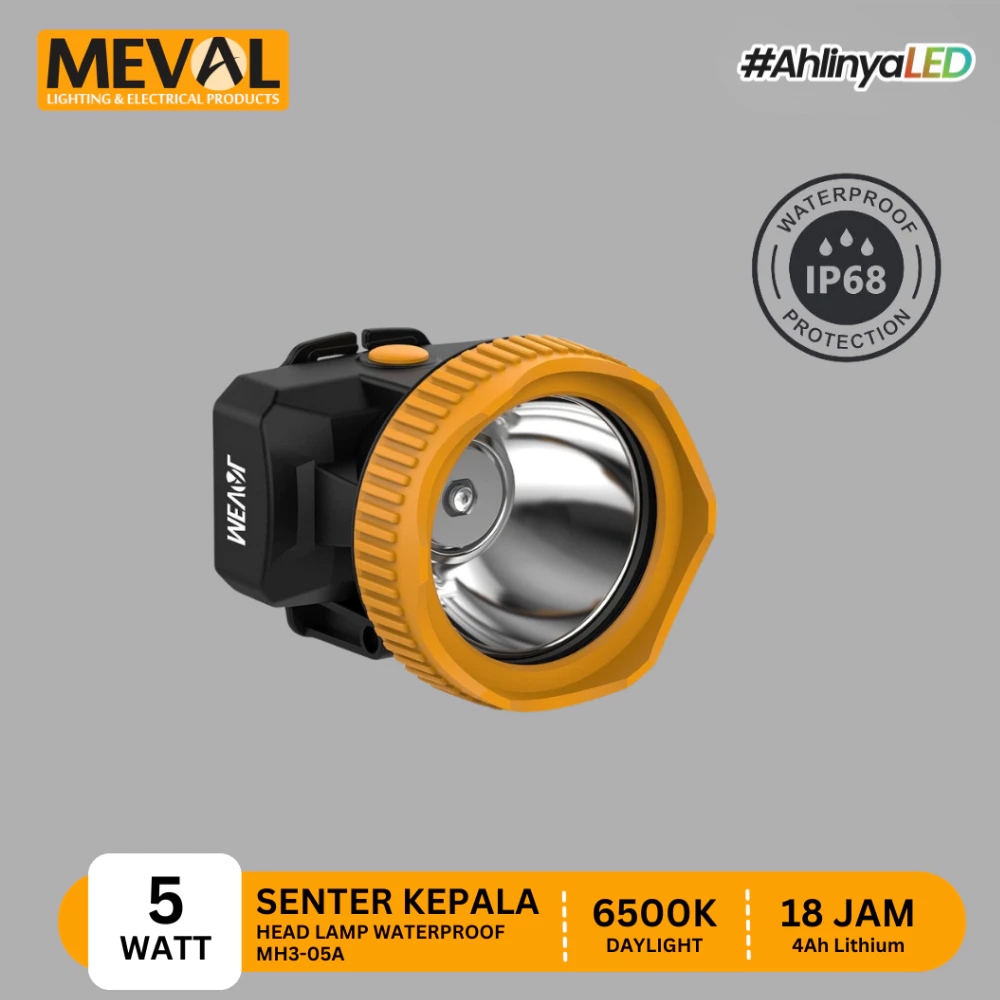 Jual MEVAL Senter Kepala LED Head Lamp Tahan Air 5 Watt | Shopee Indonesia