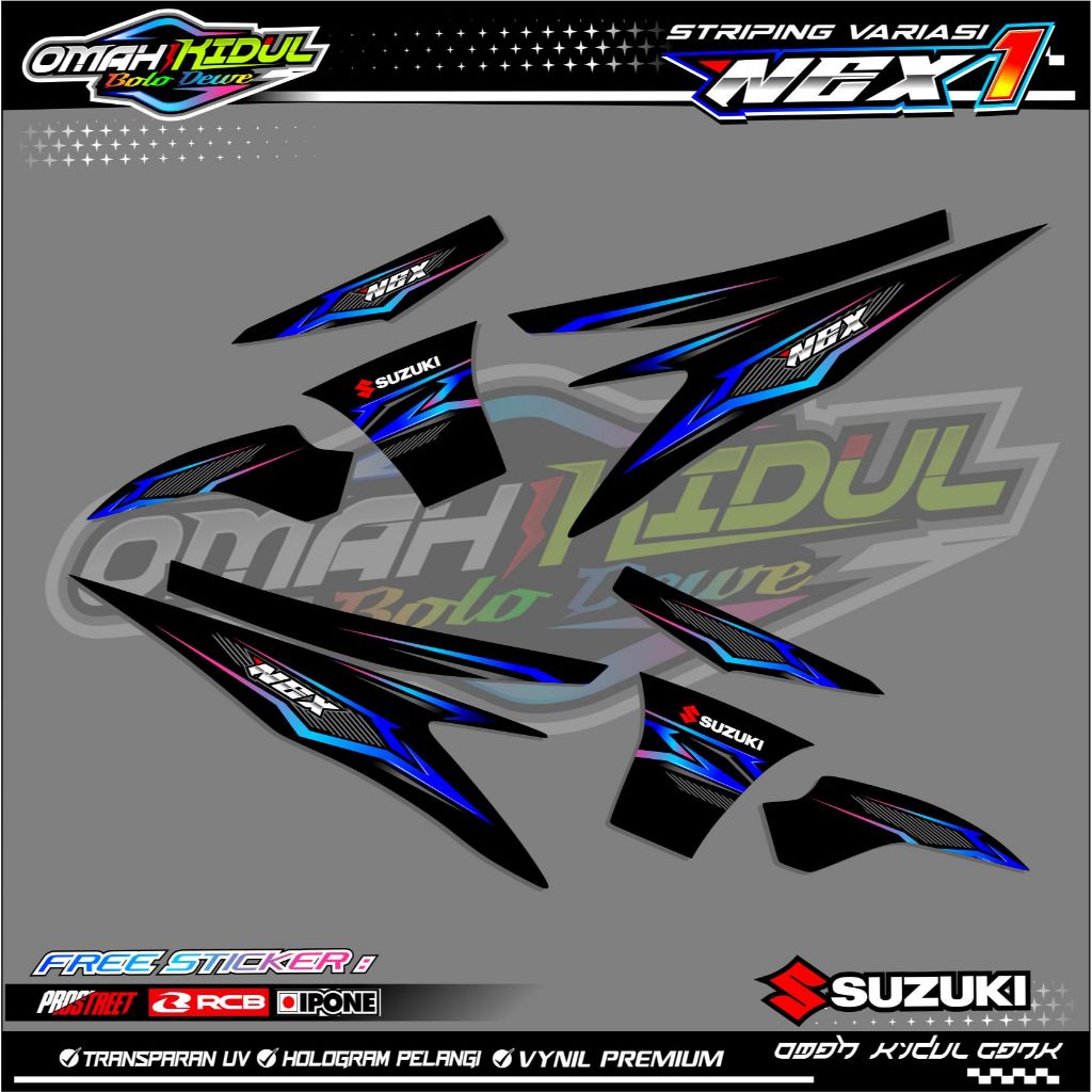 Jual STRIPING VARIASI MOTOR SUZUKI NEX 1 / STICKER LIST MOT0R SUZUKI ...