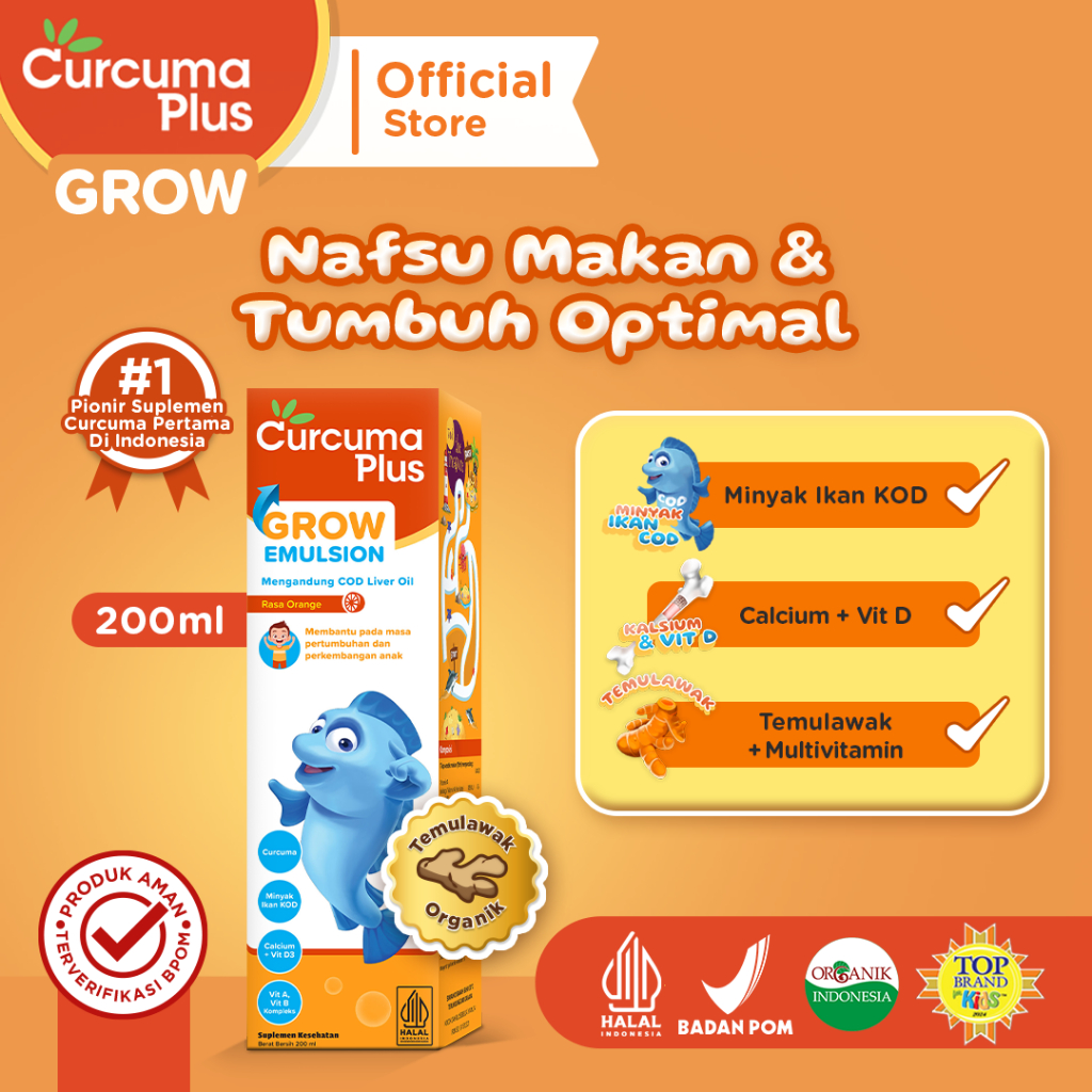 Jual Curcuma Plus Grow Emulsion Vitamin Membantu Pada Masa Pertumbuhan ...