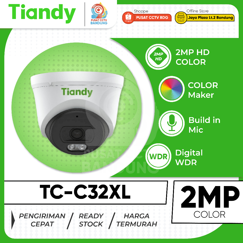 Jual Kamera CCTV Indoor Tiandy TC-C32XL 2MP Fixed Starlight IR Turret Camera | Shopee Indonesia