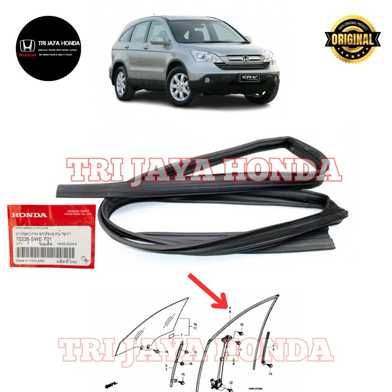 Jual Karet Run Channel Rel Kaca Jendela Depan Honda CRV RE Gen 3 2007 ...