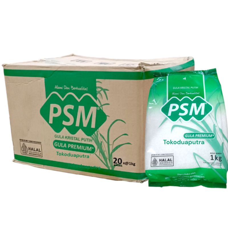 Jual Gula pasir Putih PSM 1 kg X 20 bungkus / Gula Putih PSM 1 kg ...