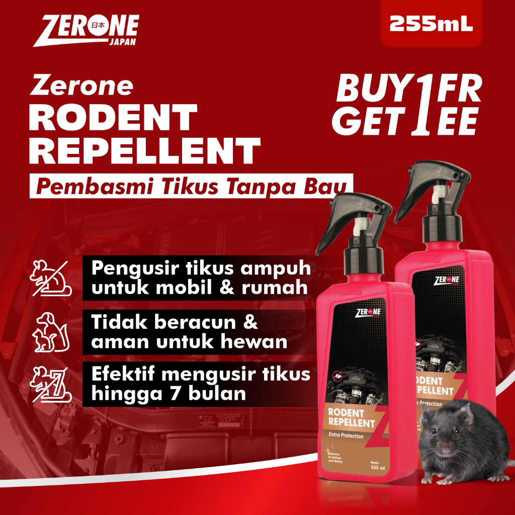 Jual Zerone Japan Spray Tikus Anti Tikus Kap Mobil Pengusir Tikus Mobil ...