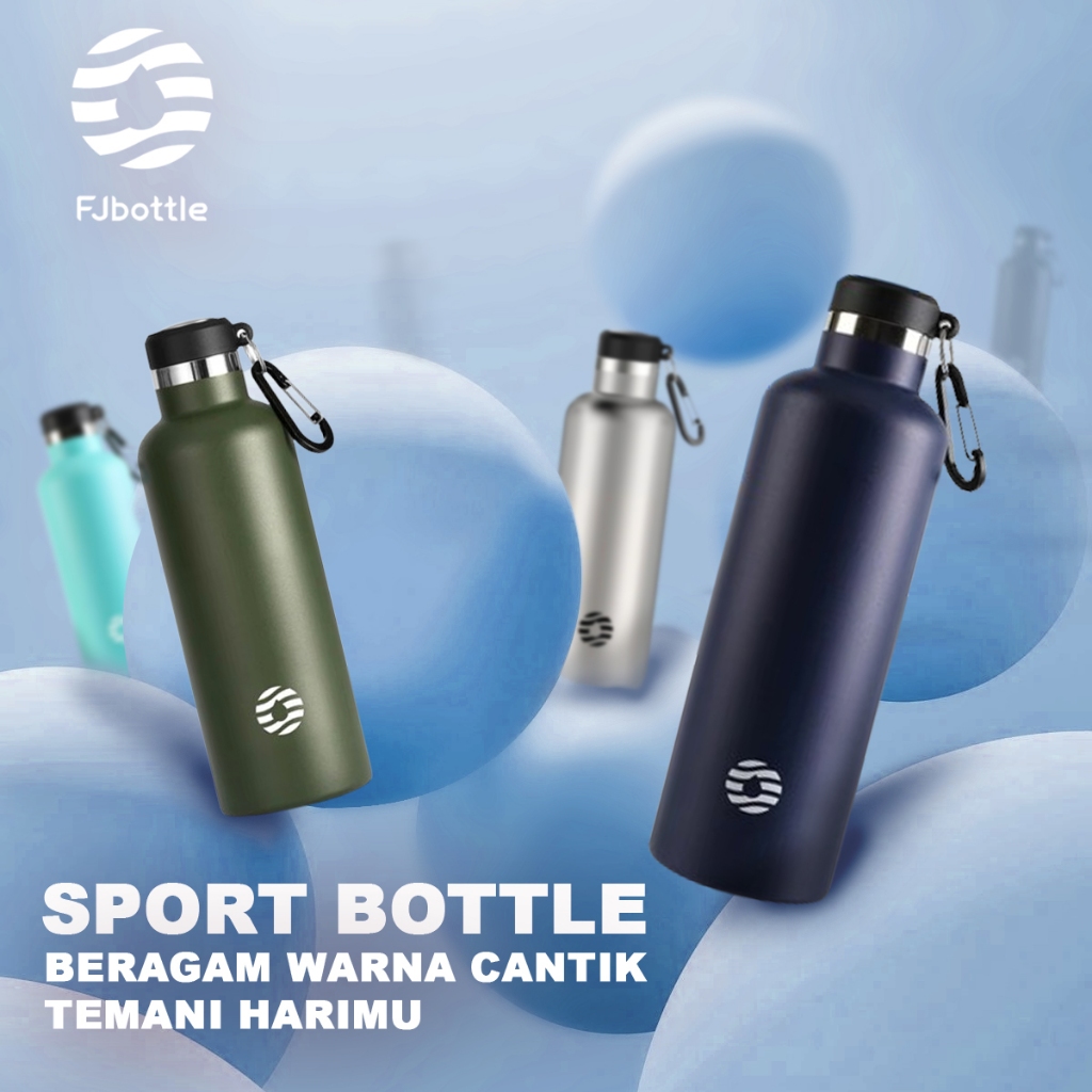 Jual FJbottle - SR2100 Botol Minum Tumbler Olahraga Stainless Steel 750ML Dengan Gantungan ...