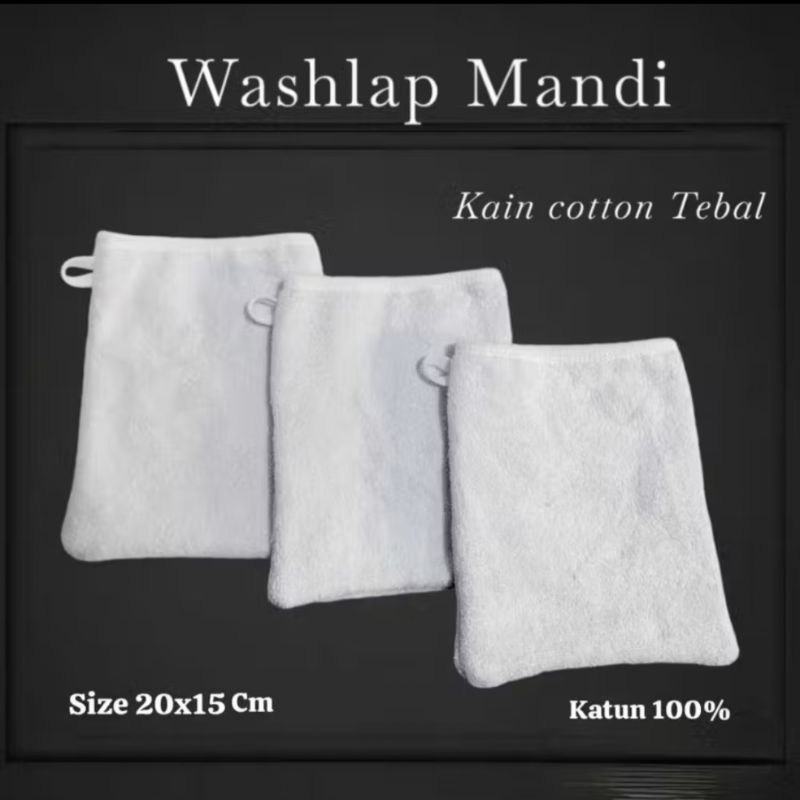 Jual Washlap Mandi Kain Cotton 100% Uk 20 x 15 cm | Shopee Indonesia