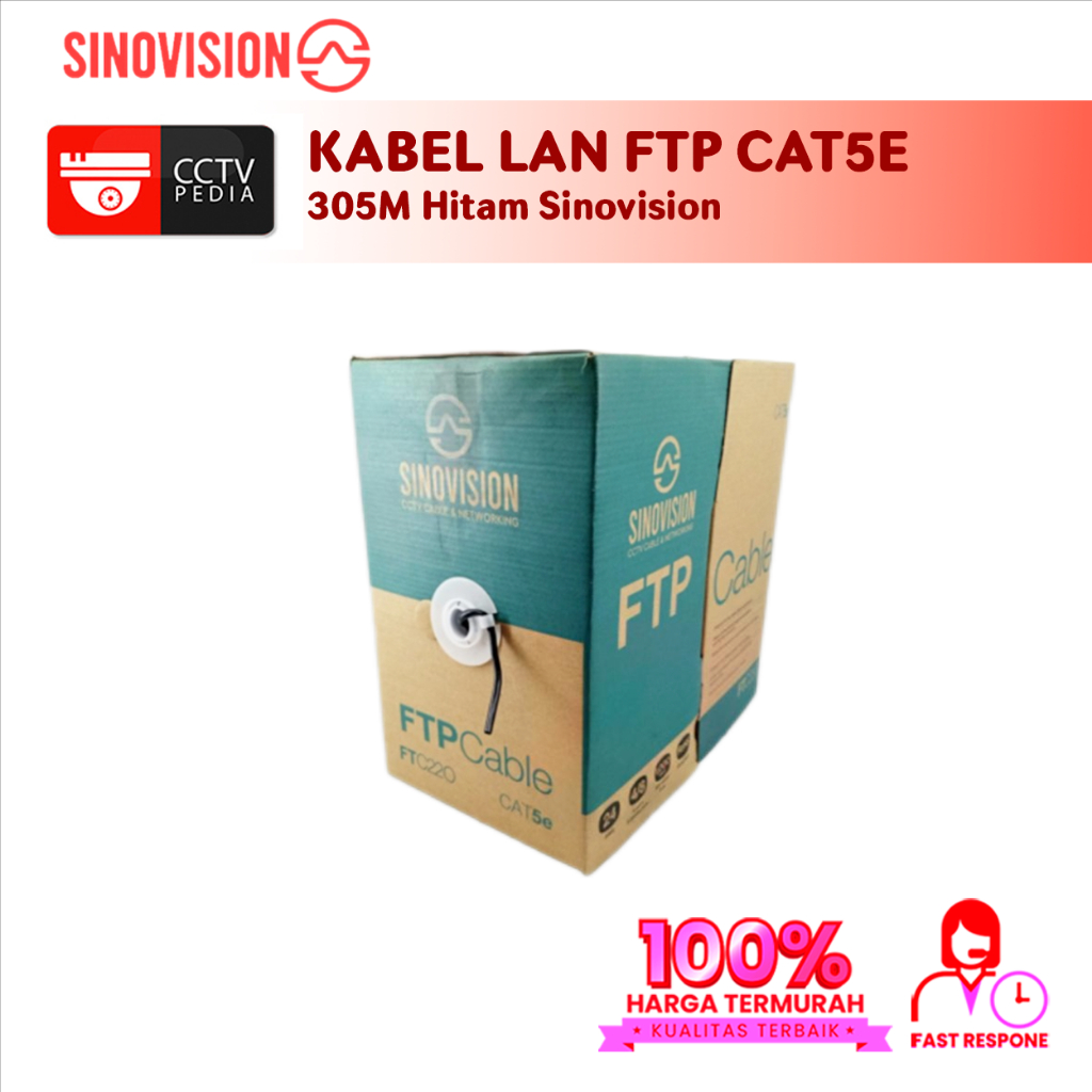 Jual Sinovision Kabel Lan FTP CAT 5e 305m Outdoor Support POE | Shopee Indonesia