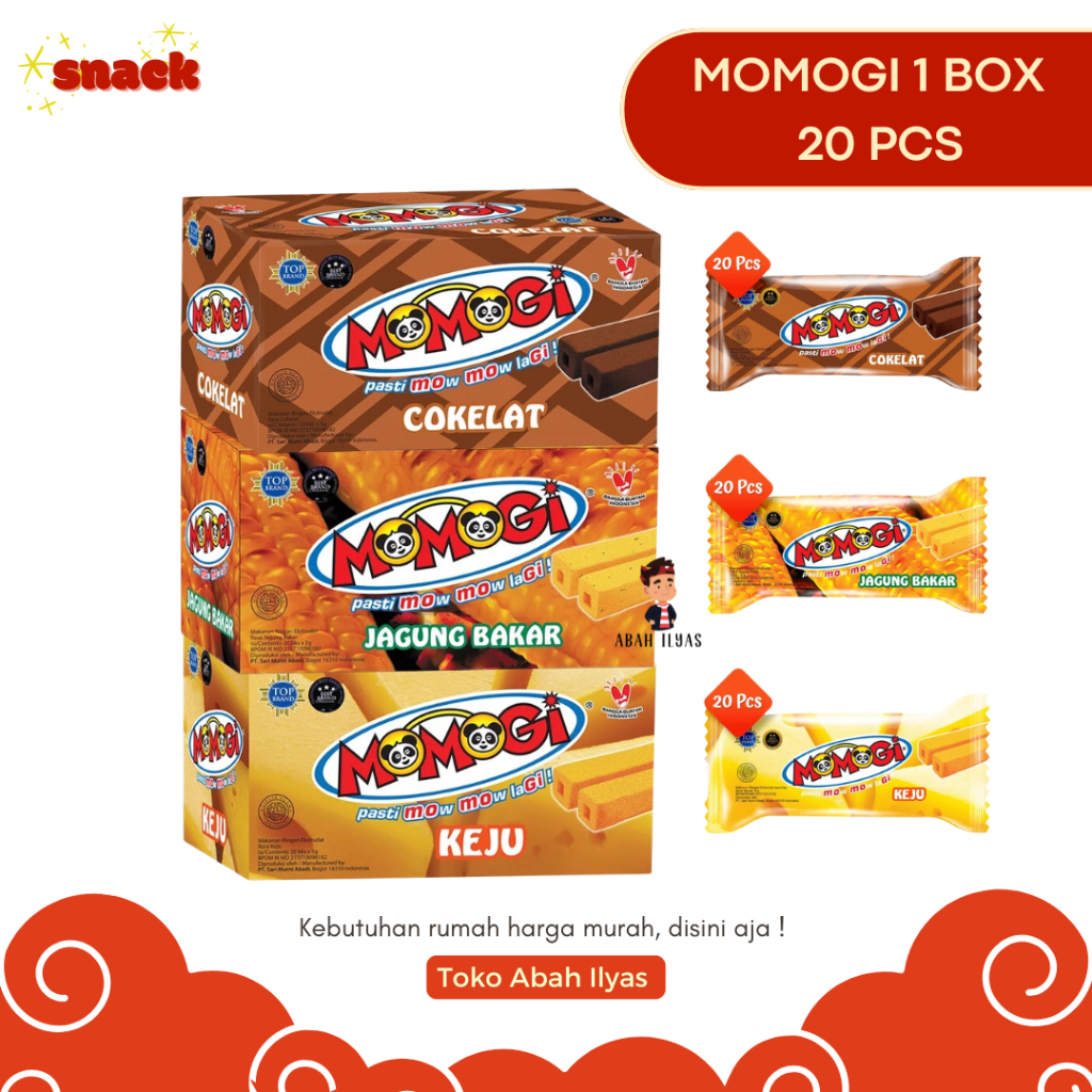 Jual Momogi Stick Snack Rasa Keju Jagung bakar Coklat 1 BOX isi 20pcs | Shopee Indonesia