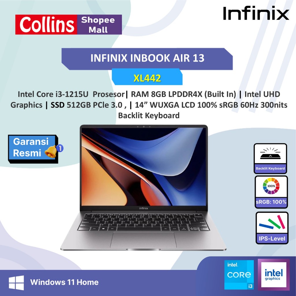 Jual Infinix INBook Air XL442 14 Intel Core i3-1215U 8GB 512GB W11 ...