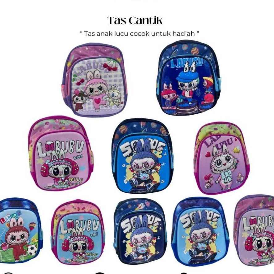 Jual Tas Sekolah Labubu/ Tas Anak Labubu/Tas Ransel Anak/Tas Motif Timbul/ Tas Ransel Labubu ...