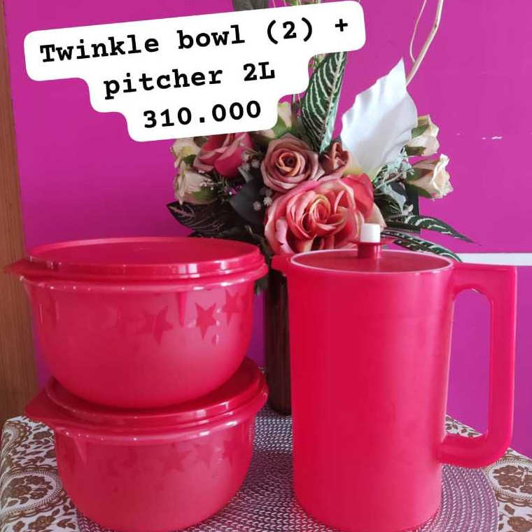Jual TUPPERWARE BIG PROMO Twinkle Bowl (2 pcs) + Pitcher 2L (1 pc ...