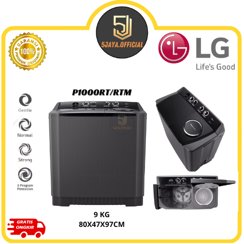 Jual Mesin Cuci LG 2 Tabung 10KG - P1000RT/P1000RTM LG | Shopee Indonesia